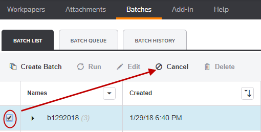 Cancel a Batch