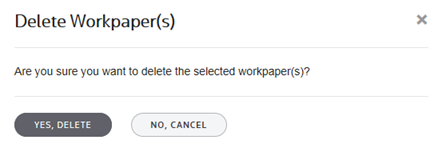 Delete a Workpaper
